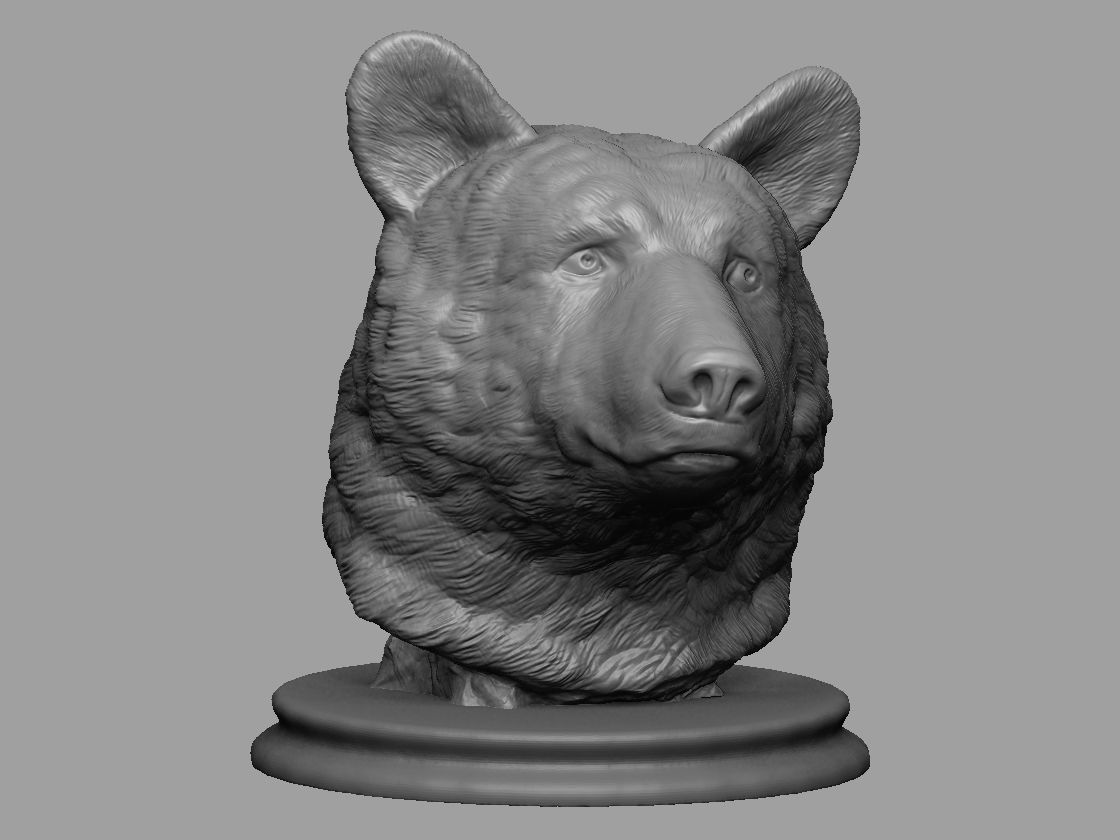 Black Bear Bust 3D model 3D printable | CGTrader