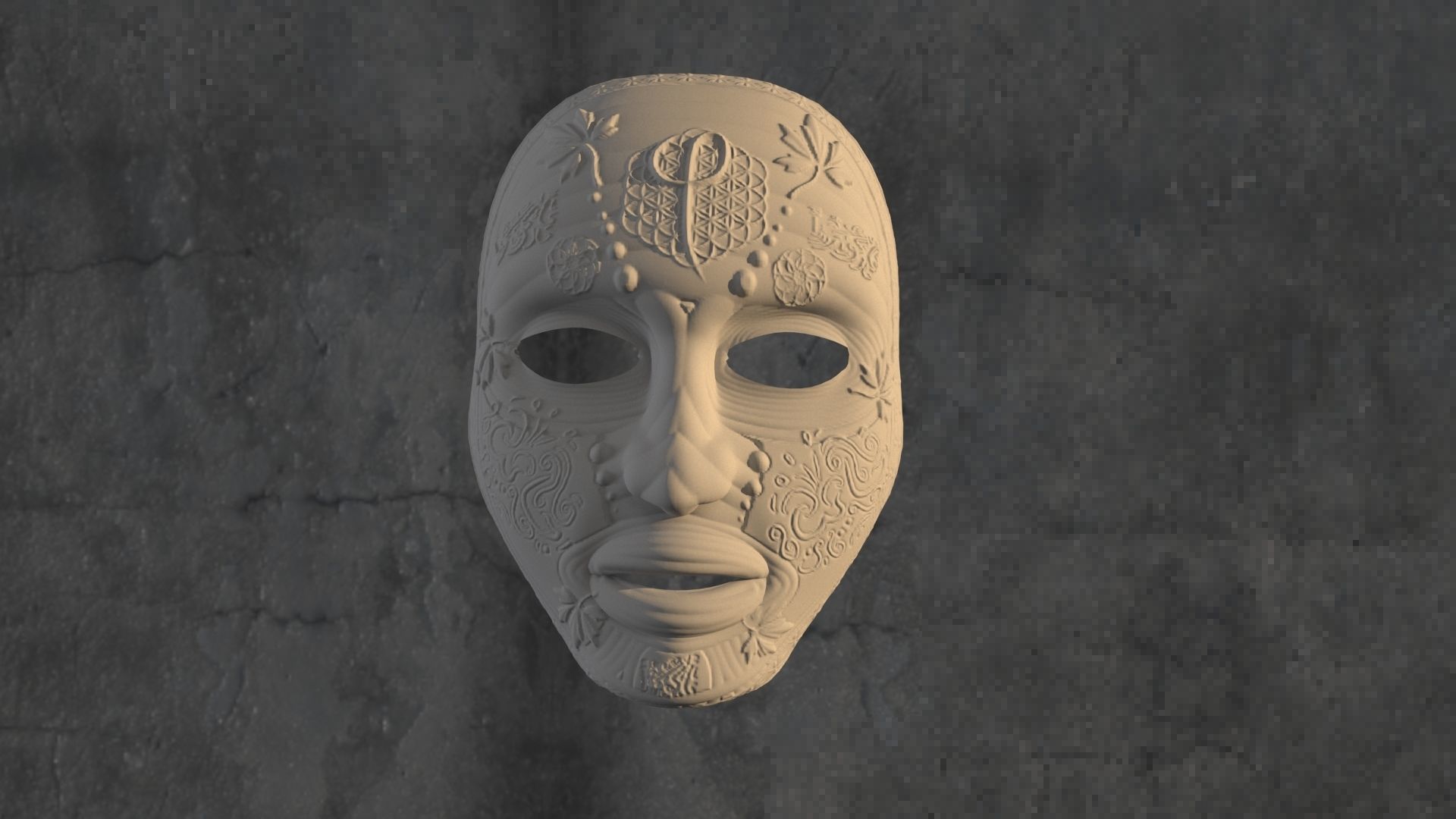 3D model Sculpted mask VR / AR / low-poly | CGTrader