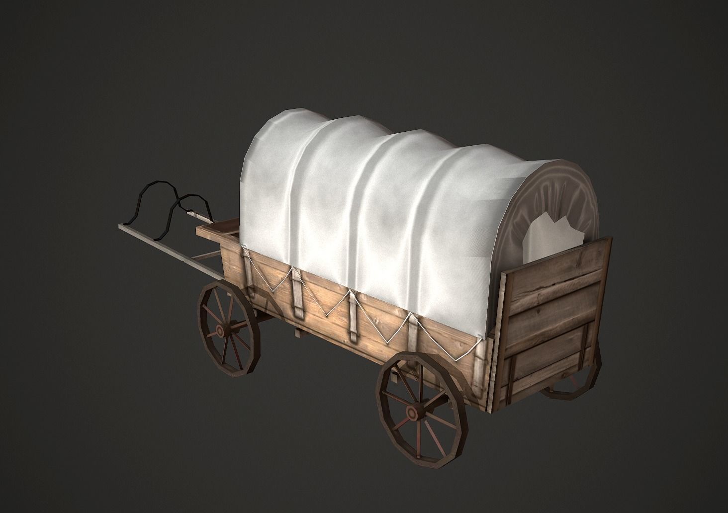 3D model Wagon Low Poly covered VR / AR / low-poly | CGTrader