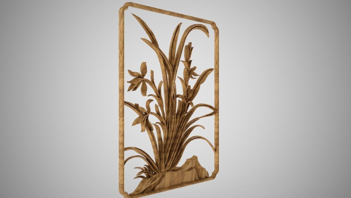 Orchid Relief 3D model 3D printable | CGTrader