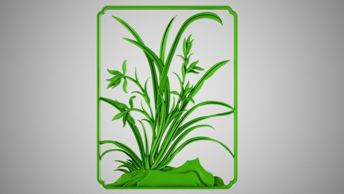 Orchid Relief 3D model 3D printable | CGTrader