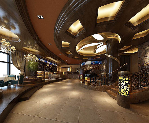 Business Restaurant - Coffee - Banquet 200 3D model | CGTrader