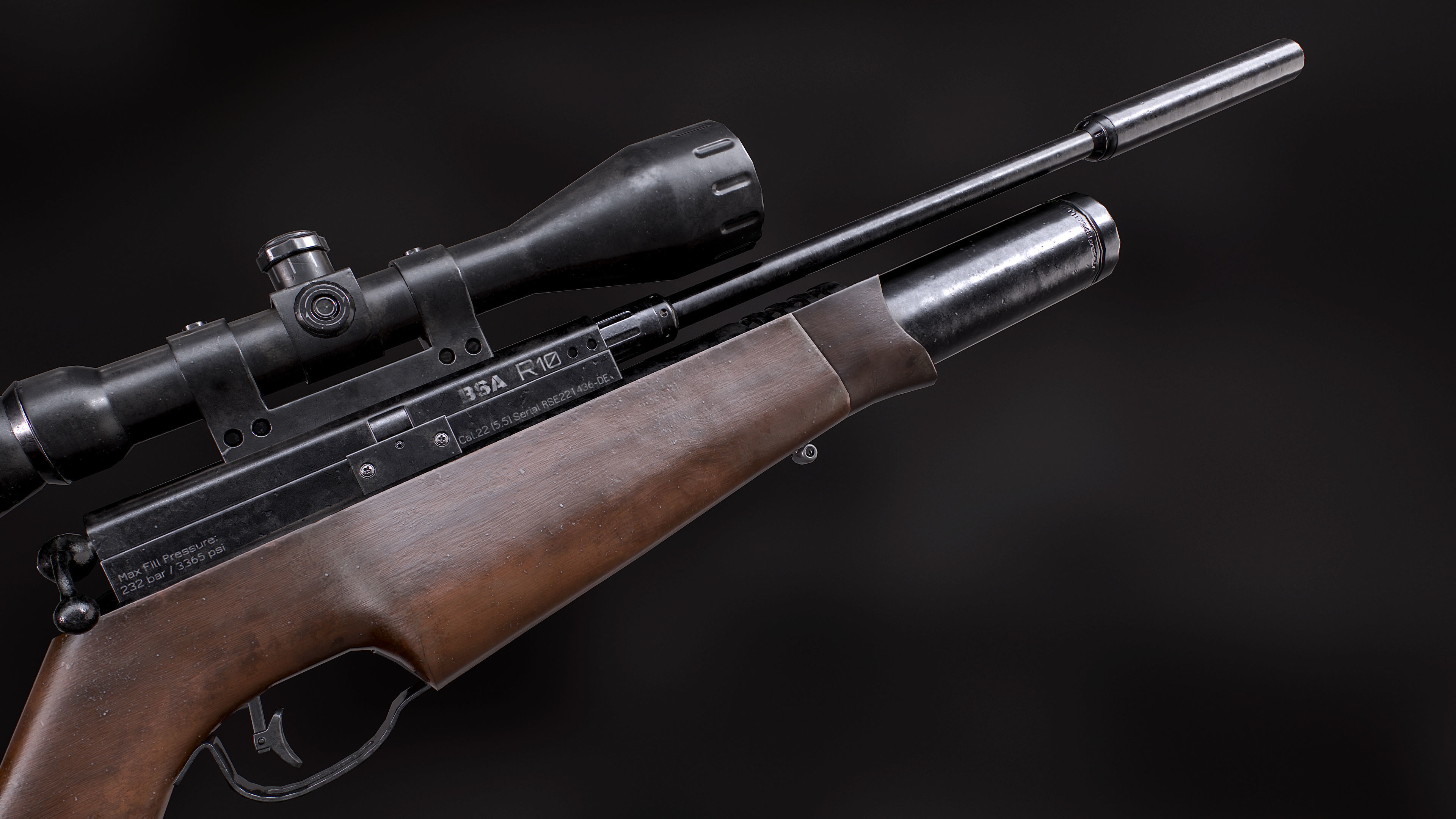 3D model BSA R10 SE Rifle VR / AR / low-poly | CGTrader