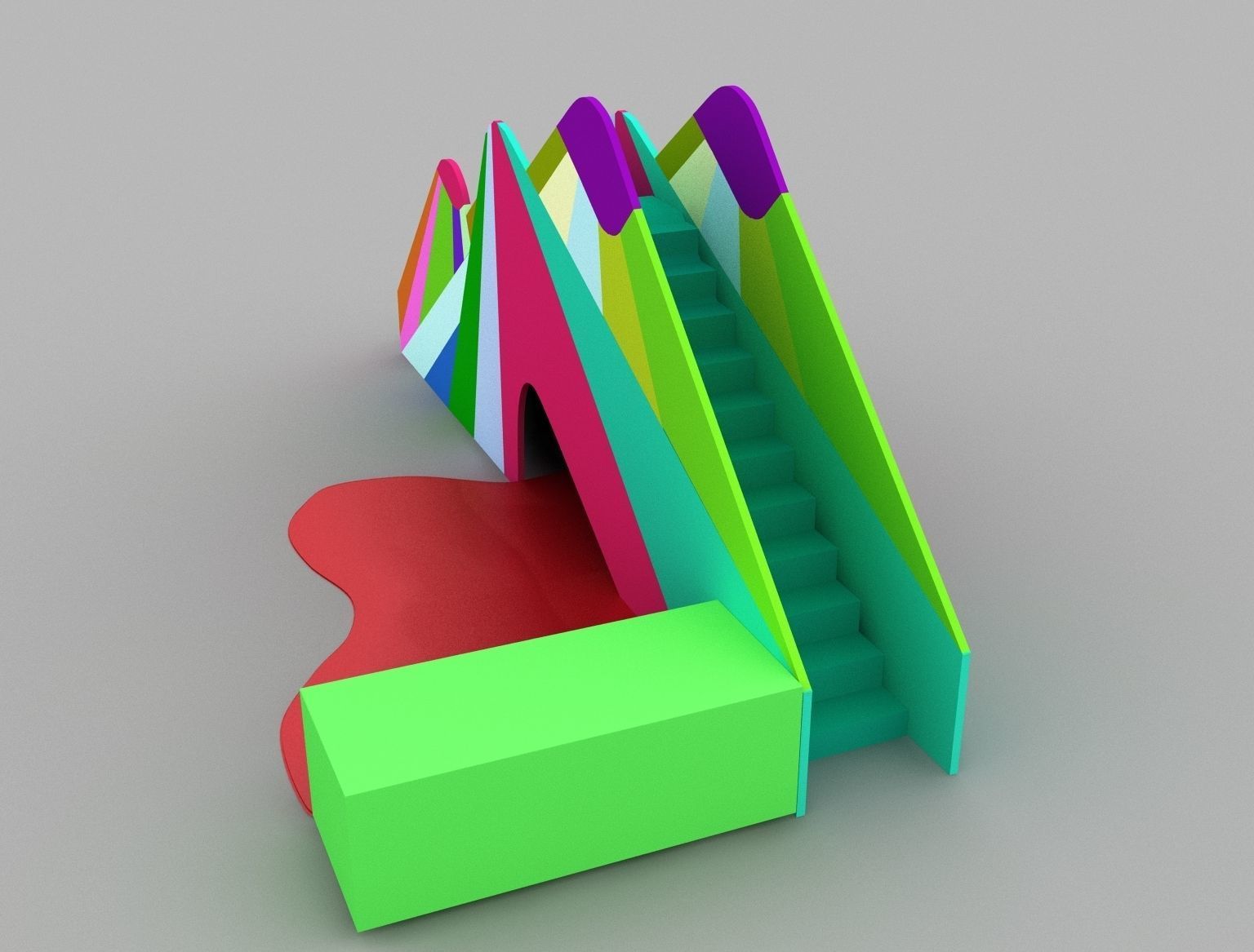 Kids Slide 3D model 3D model | CGTrader