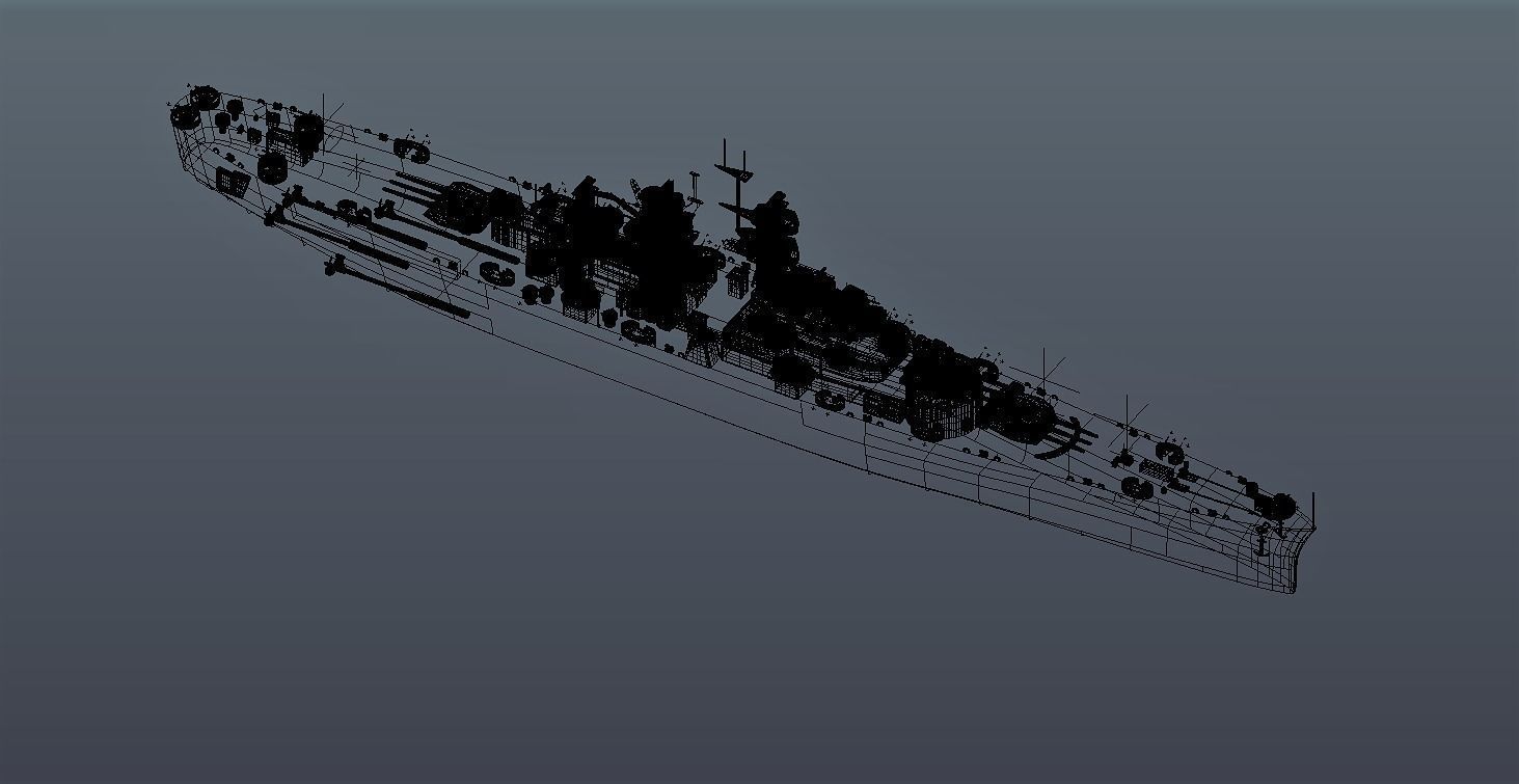 USS Alaska CB-1 Battle Cruiser 3D model rigged | CGTrader