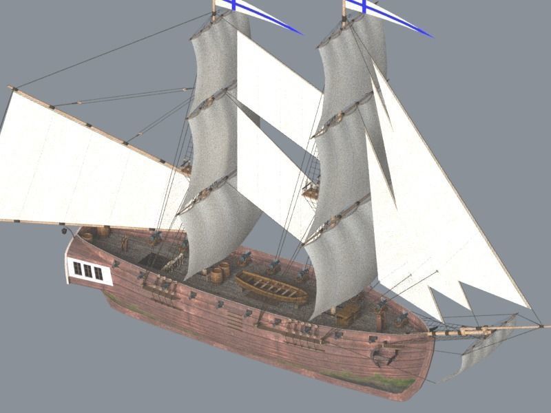 3D model Brig Ship VR / AR / low-poly | CGTrader