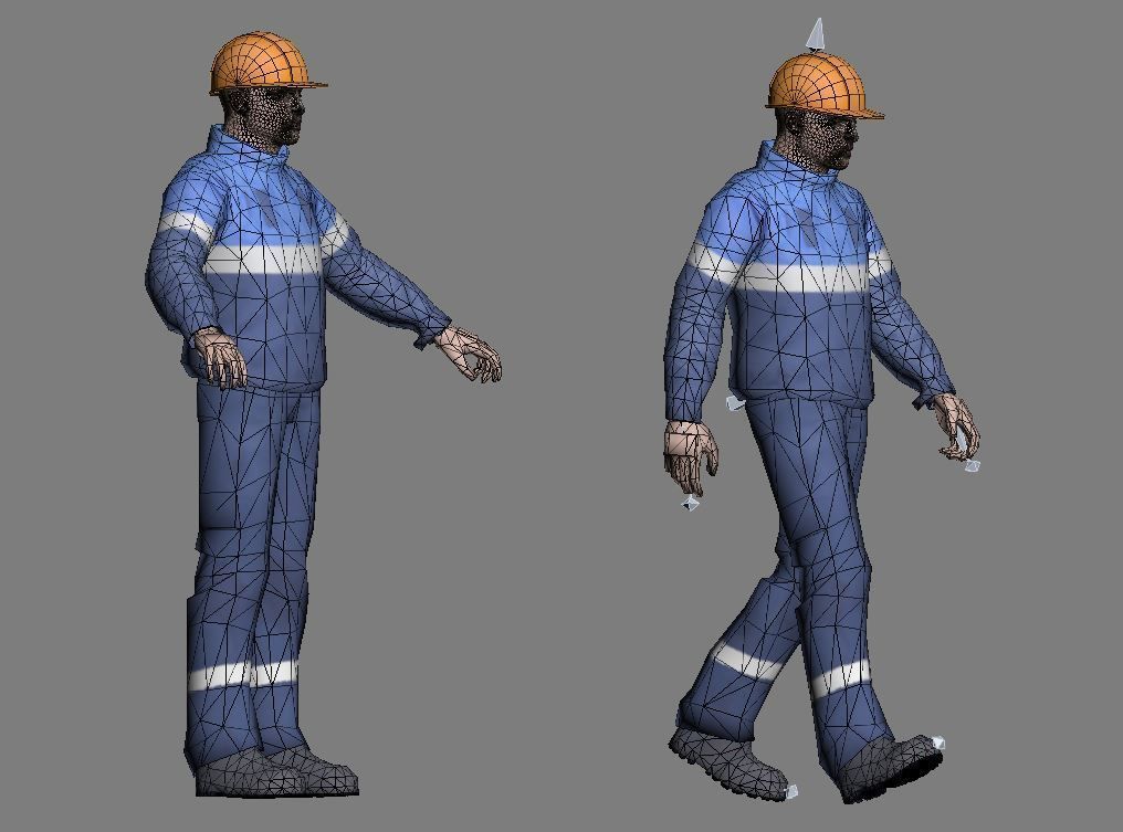 3D model Character working VR / AR / low-poly rigged animated | CGTrader