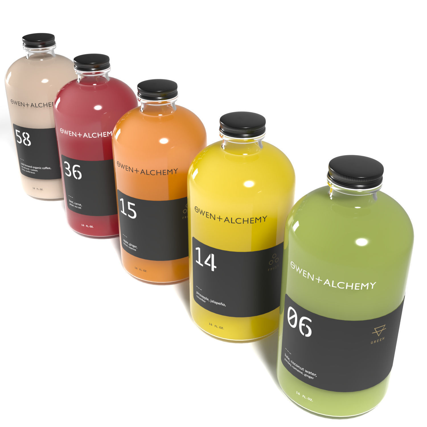 Owen and Alchemy Juice Bottles 3D model | CGTrader