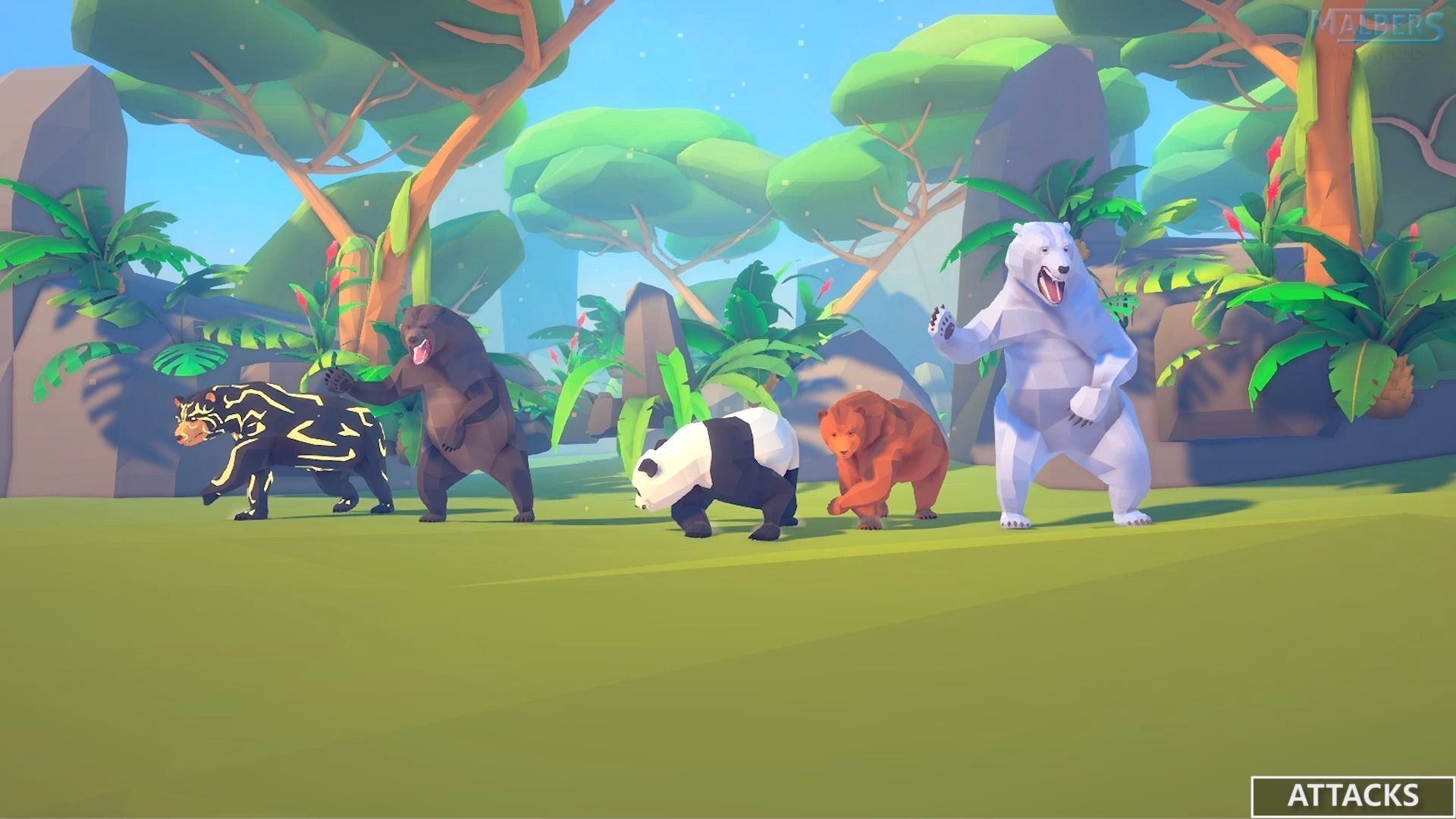 3D model Poly Art Bears VR / AR / low-poly rigged animated | CGTrader