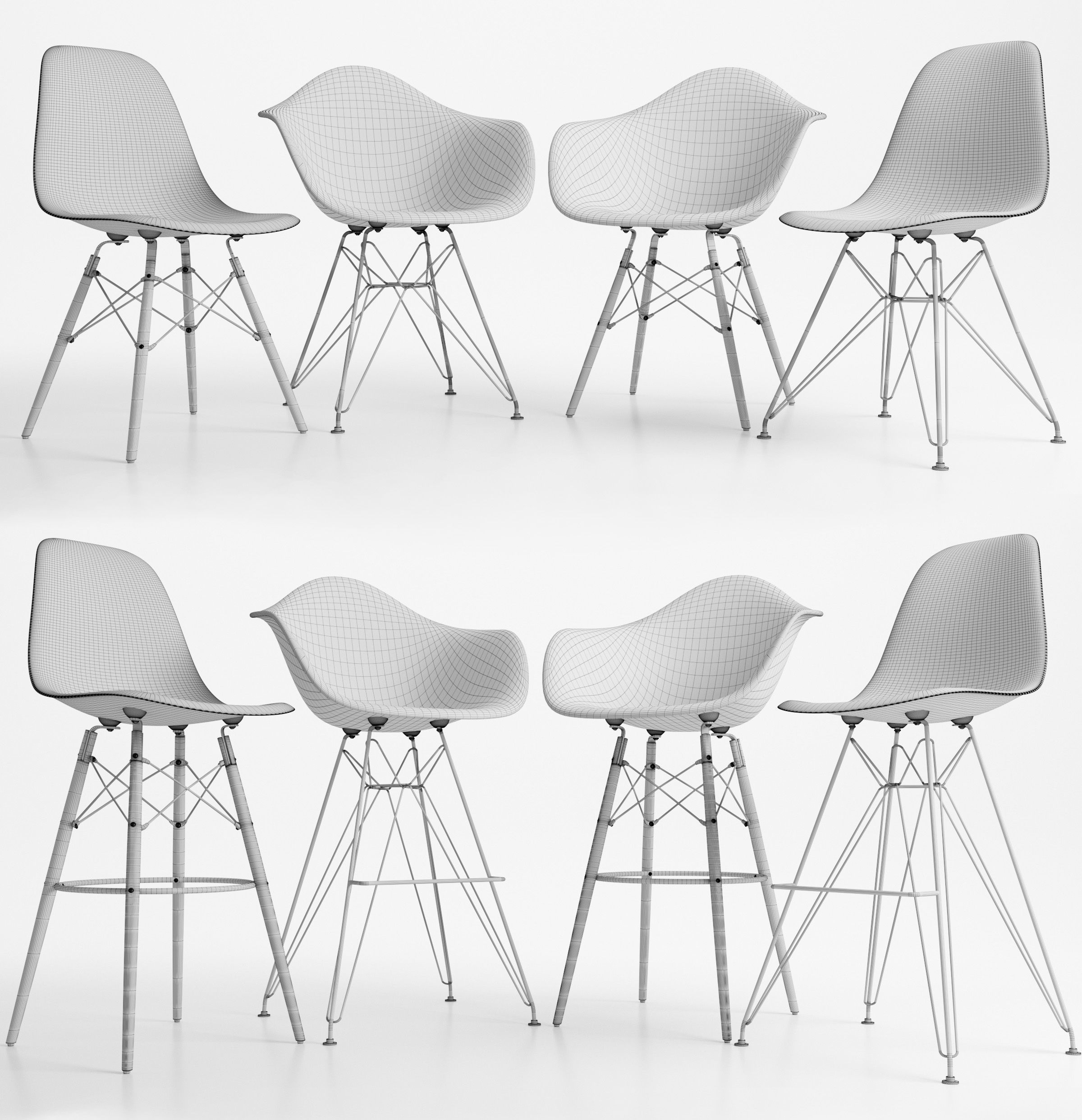Eames Plastic Side Chairs 3D model | CGTrader