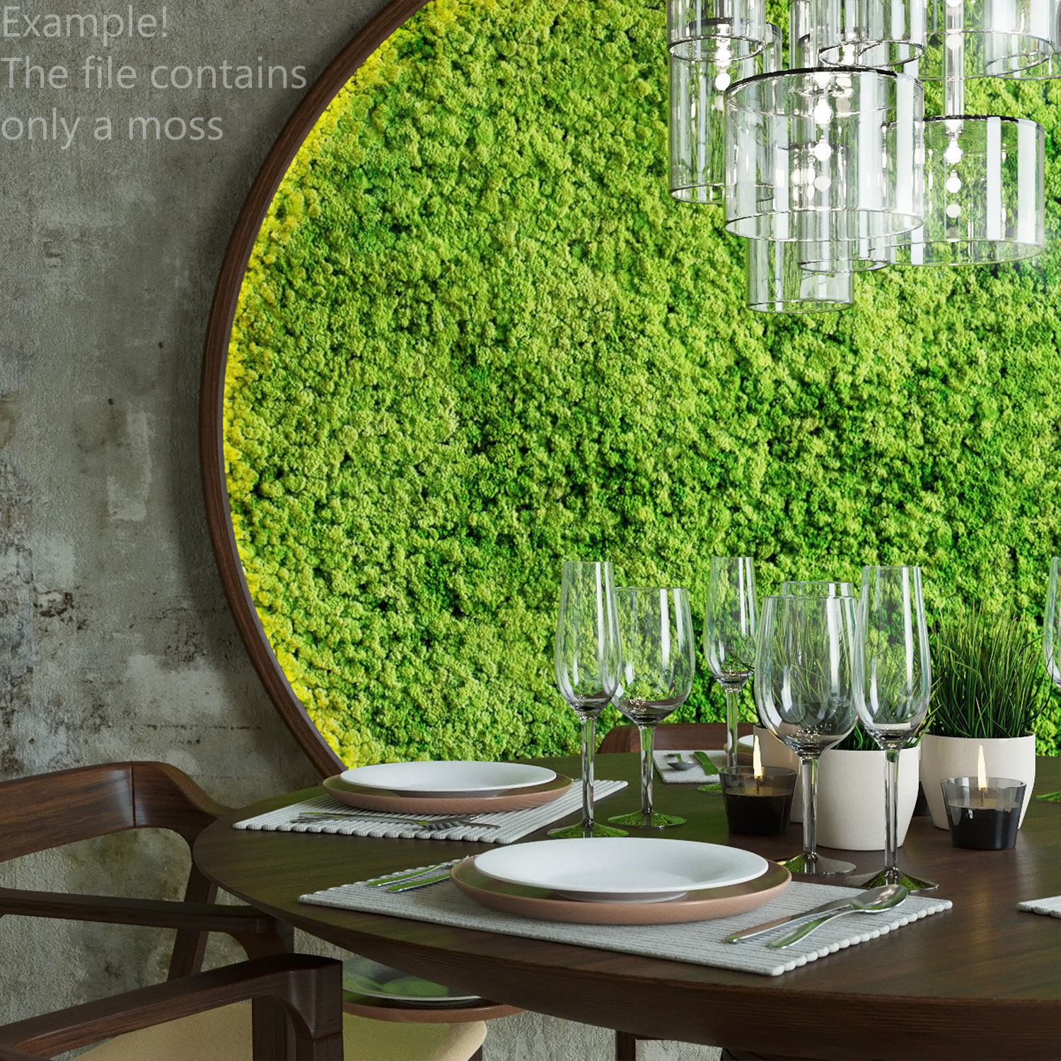 Mosswall disk 3D model | CGTrader