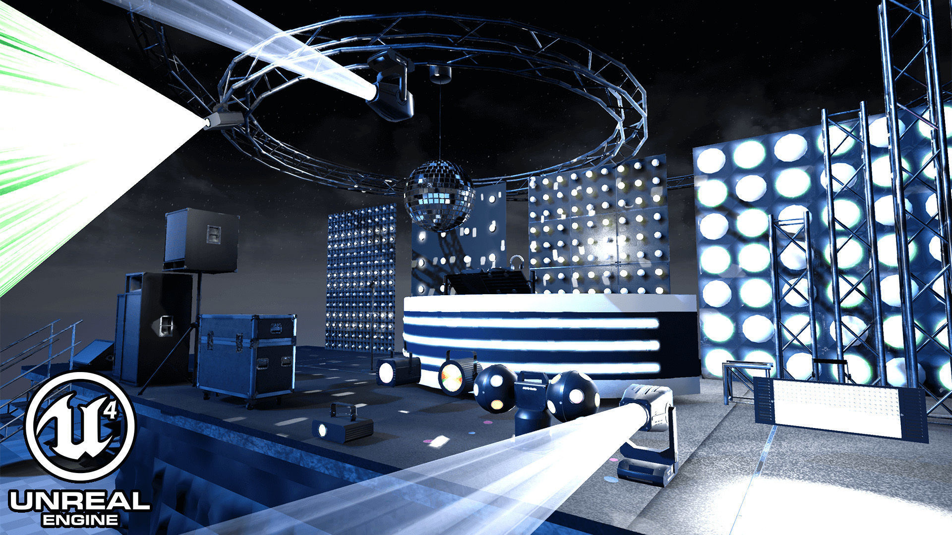 3D model Stage Equipment for Unity and Unreal VR / AR / low-poly rigged ...