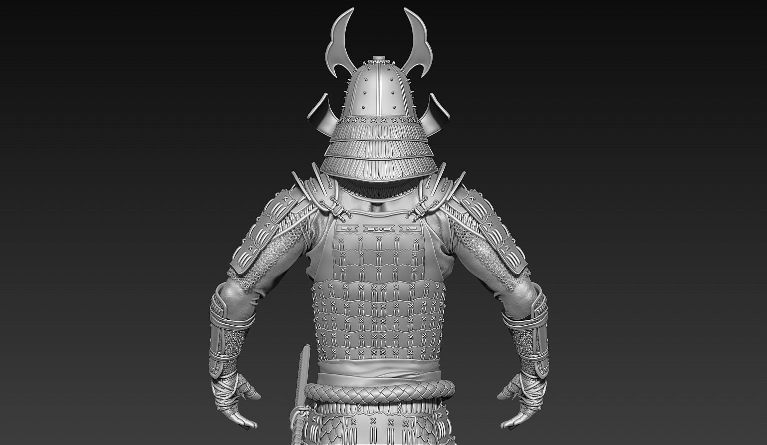Samurai in armor with japanese writing 3D model | CGTrader
