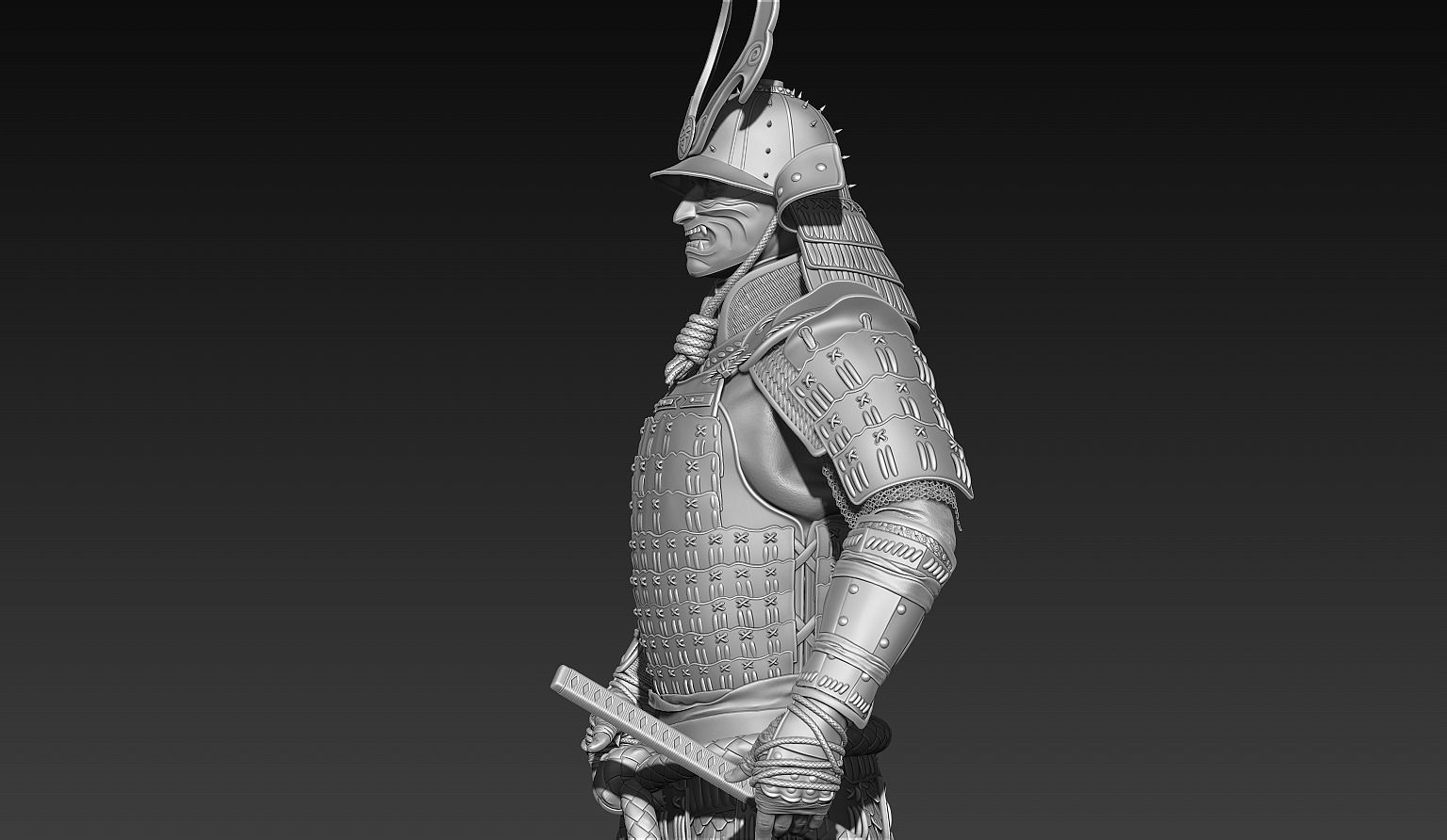 Samurai in armor with japanese writing 3D model | CGTrader