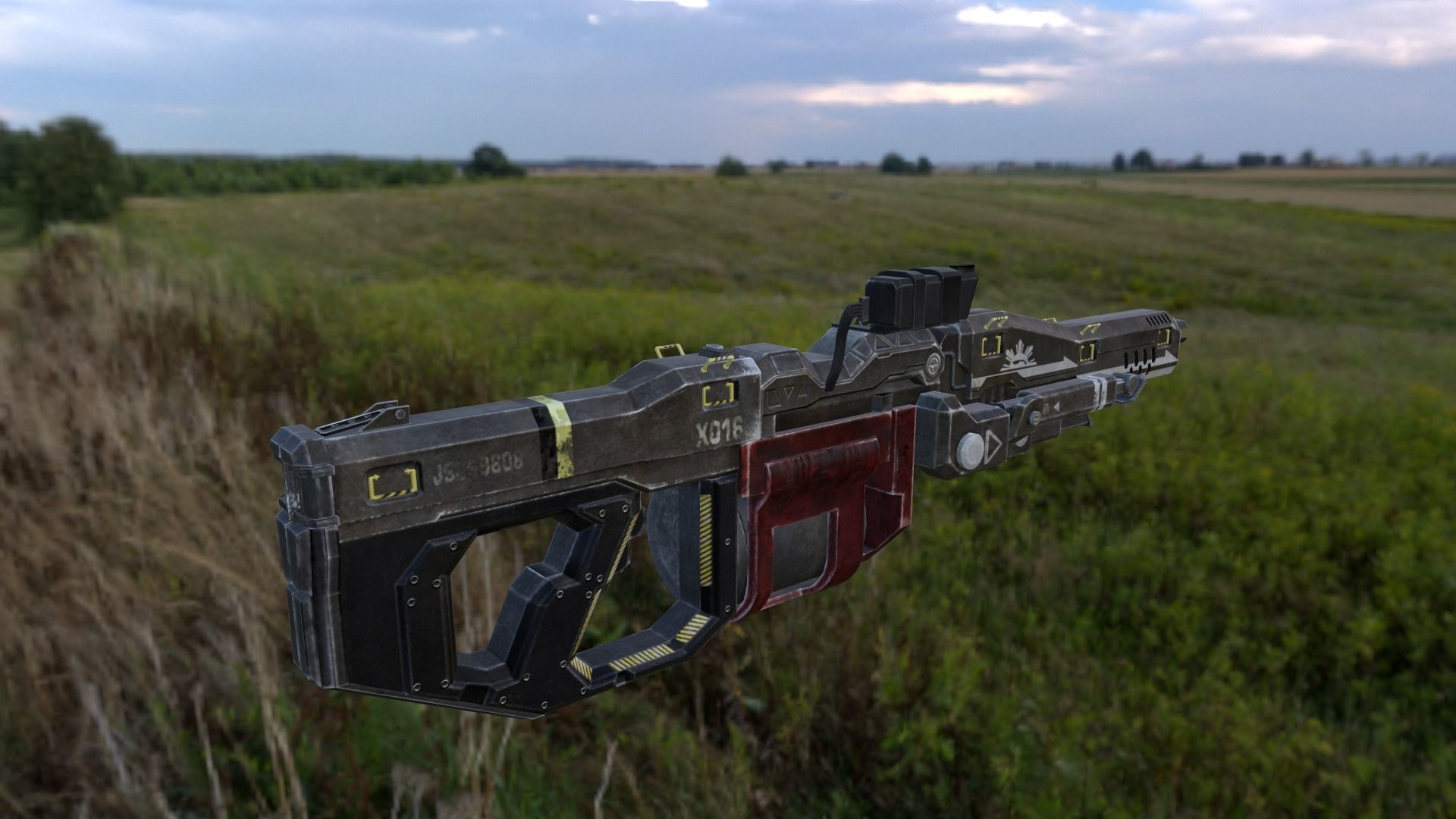 3D model Weapon Chain Gun VR / AR / low-poly | CGTrader