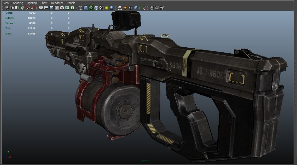 3D model Weapon Chain Gun VR / AR / low-poly | CGTrader