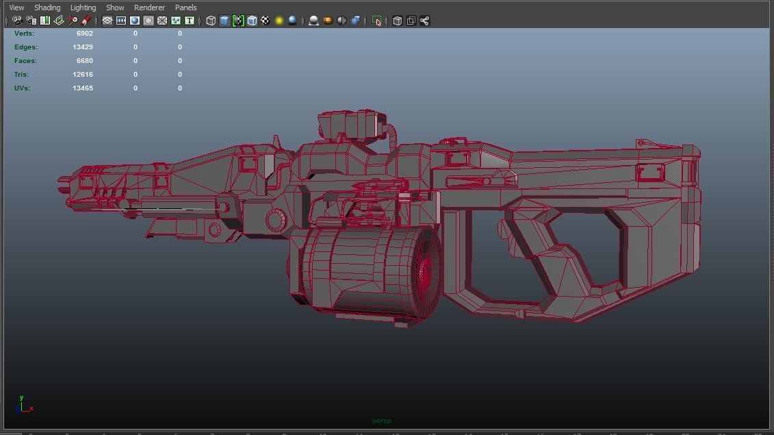 3D model Weapon Chain Gun VR / AR / low-poly | CGTrader