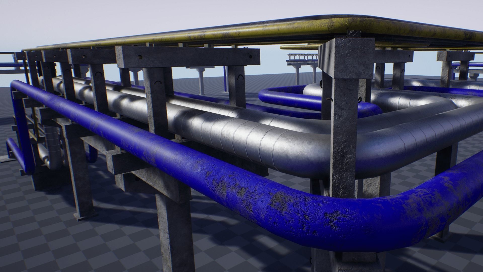 3D model Modular Industrial Pipe Concrete Trestle VR / AR / low-poly ...