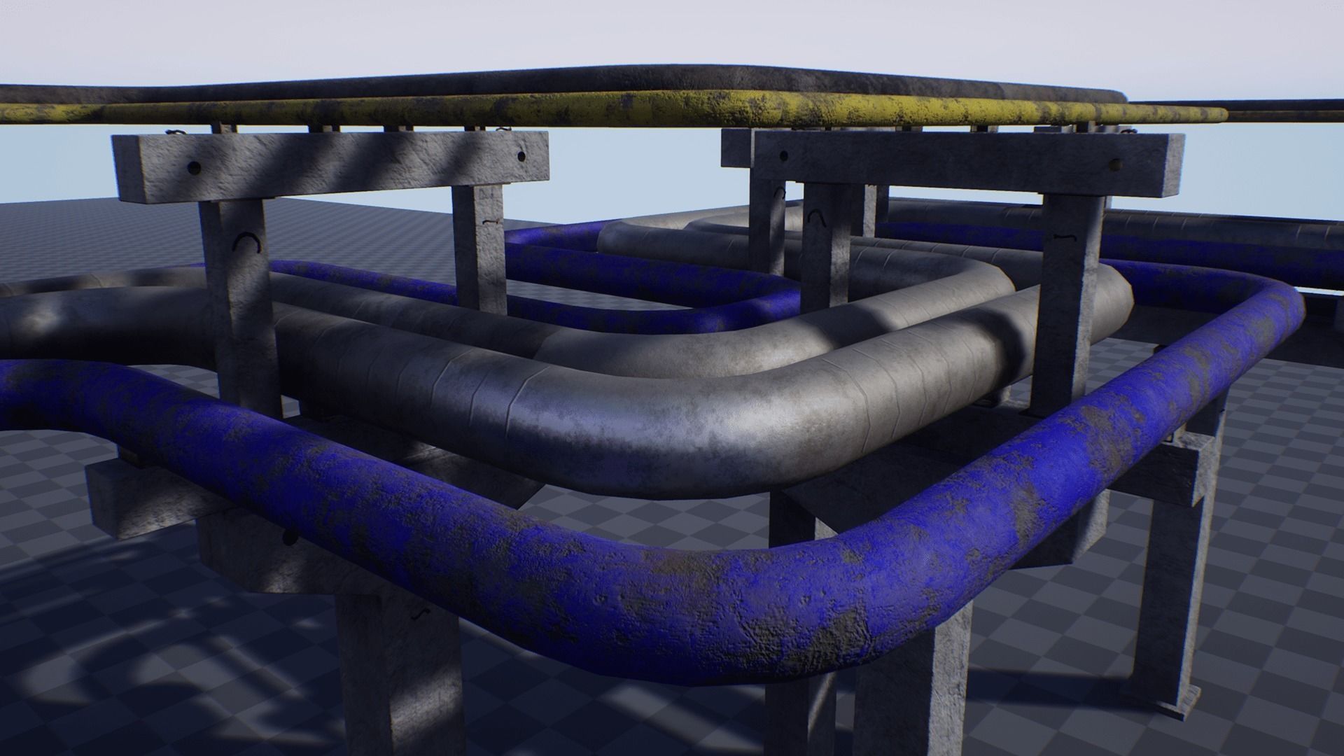 3D model Modular Industrial Pipe Concrete Trestle VR / AR / low-poly ...