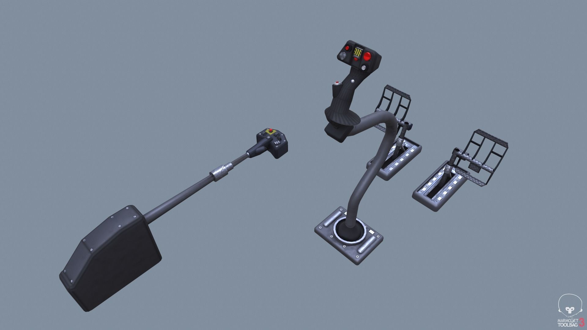 3D model UH-60 Blackhawk Helicopter - Joystick Throttle Rudder Control ...