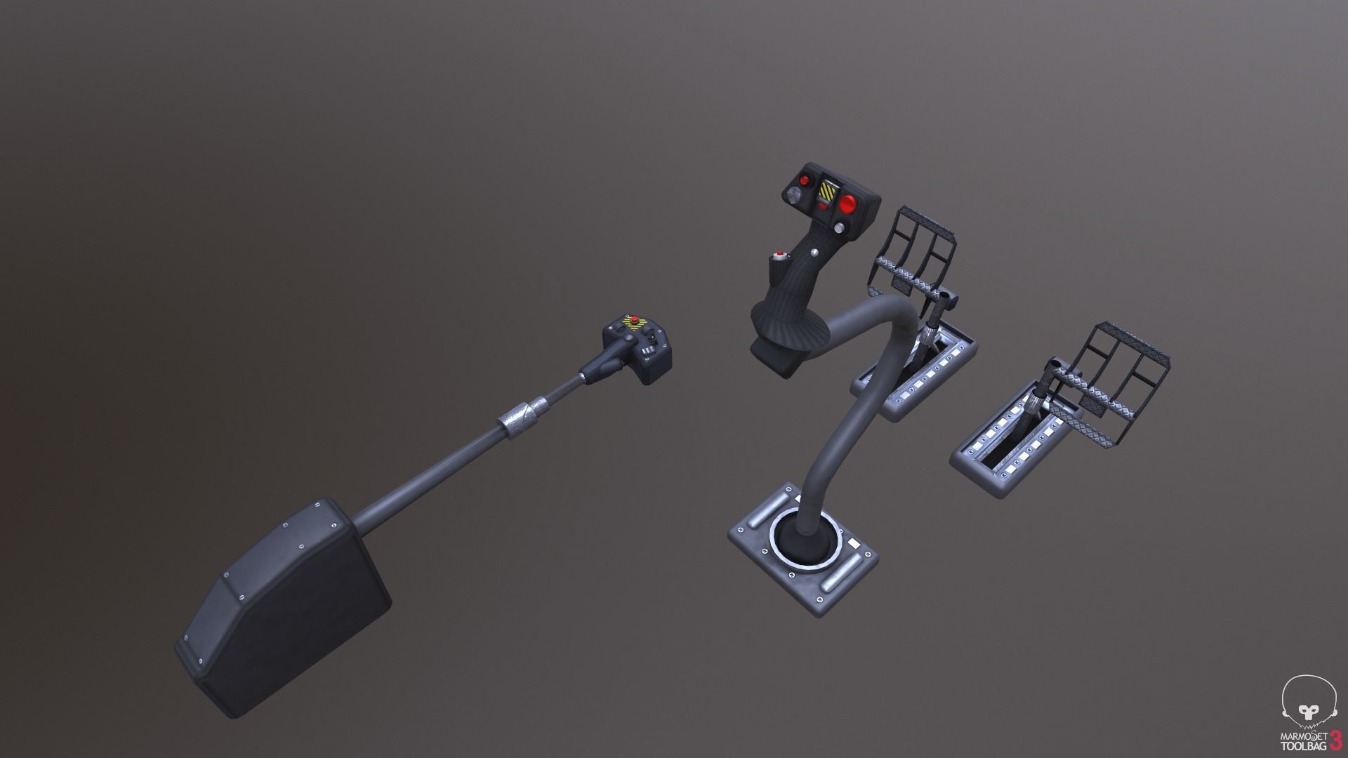 3D model UH-60 Blackhawk Helicopter - Joystick Throttle Rudder Control ...