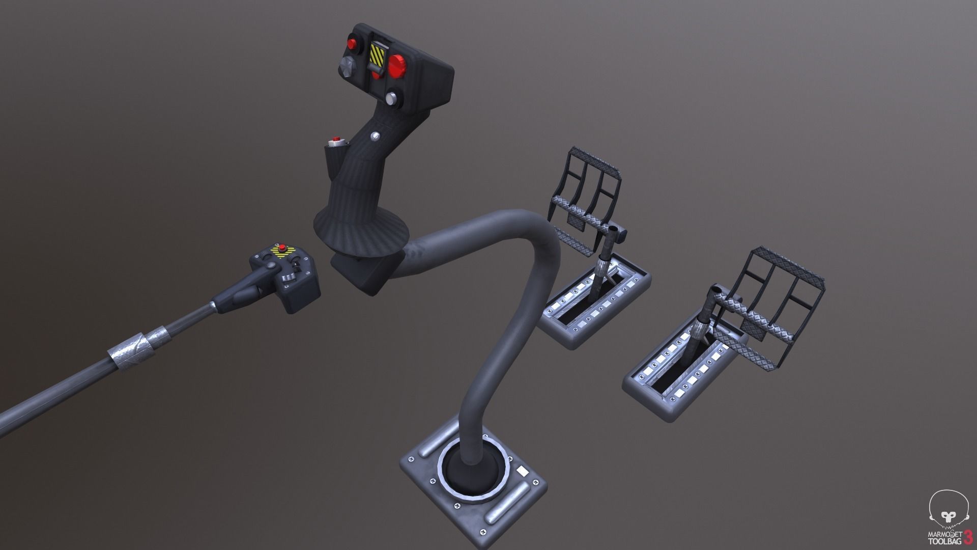 3D model UH-60 Blackhawk Helicopter - Joystick Throttle Rudder Control ...