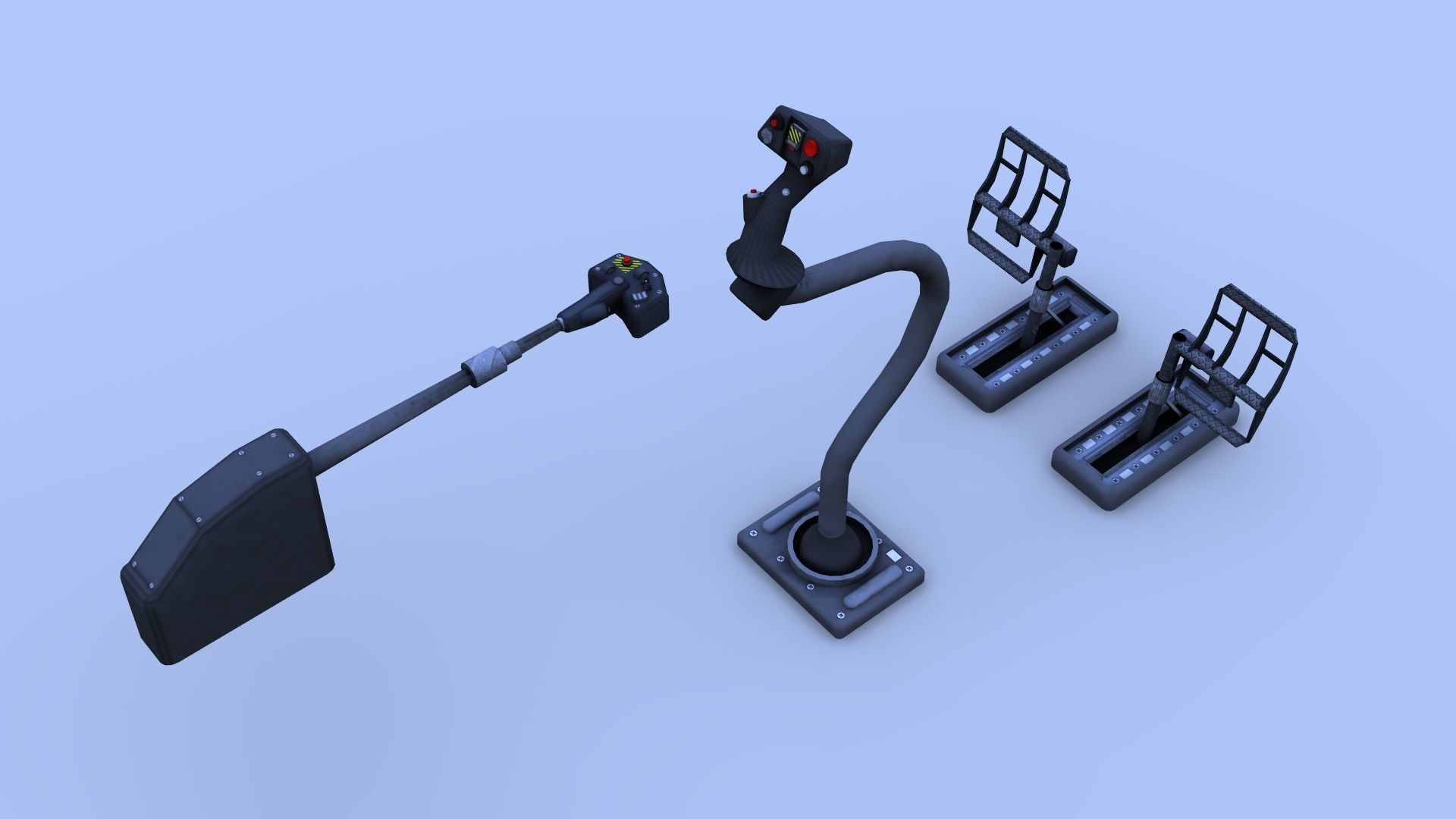 3D model UH-60 Blackhawk Helicopter - Joystick Throttle Rudder Control ...