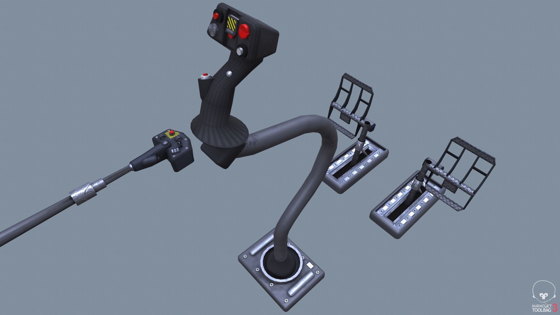 3D model UH-60 Blackhawk Helicopter - Joystick Throttle Rudder Control ...