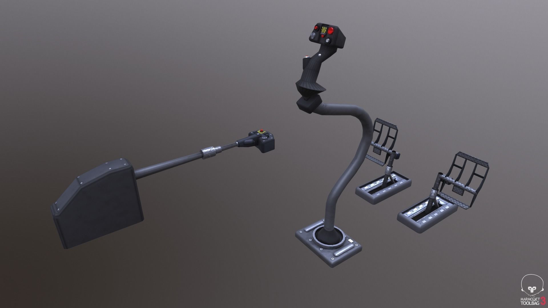 3D model UH-60 Blackhawk Helicopter - Joystick Throttle Rudder Control ...