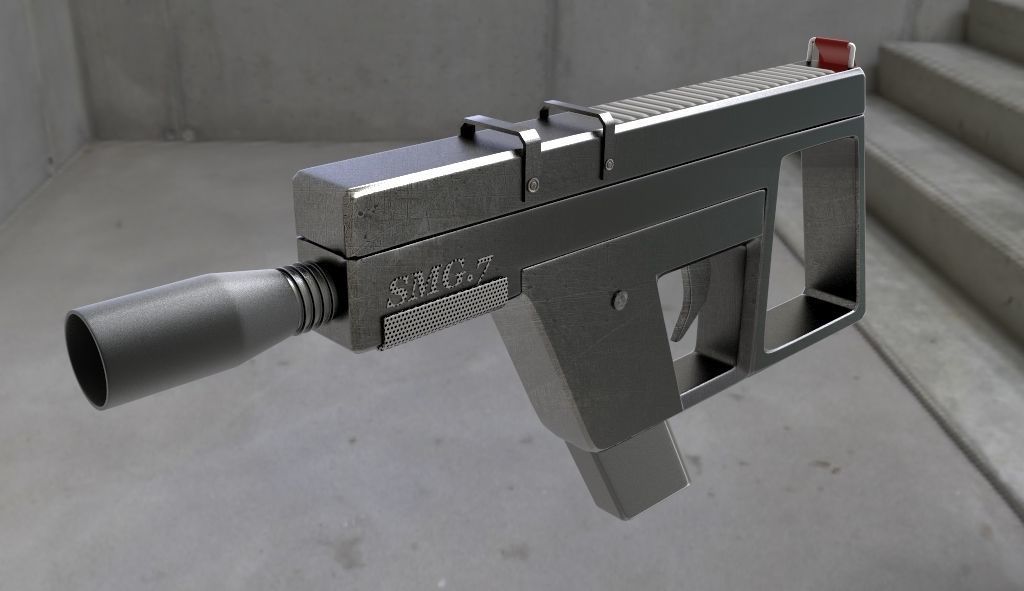 smg 7 hand gun free 3D model | CGTrader