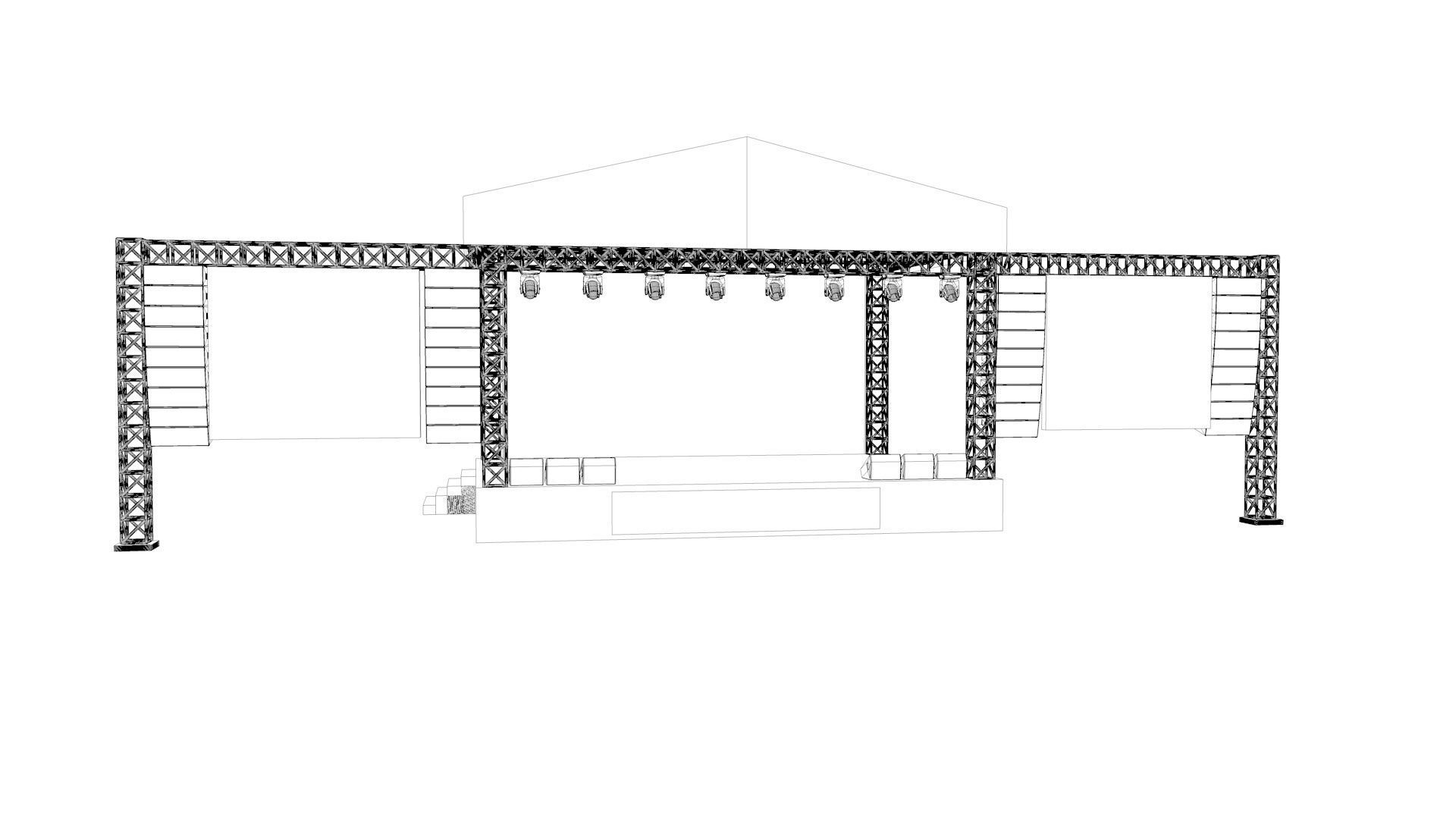 3D model Fast Render Outdoor Concert Stage VR / AR / low-poly | CGTrader