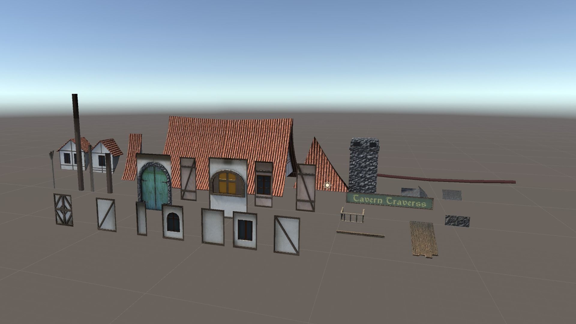 3D model Medieval Building Modular VR / AR / low-poly | CGTrader