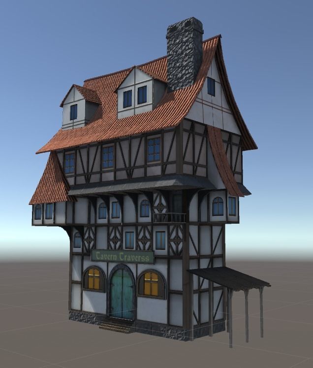 3D model Medieval Building Modular VR / AR / low-poly | CGTrader