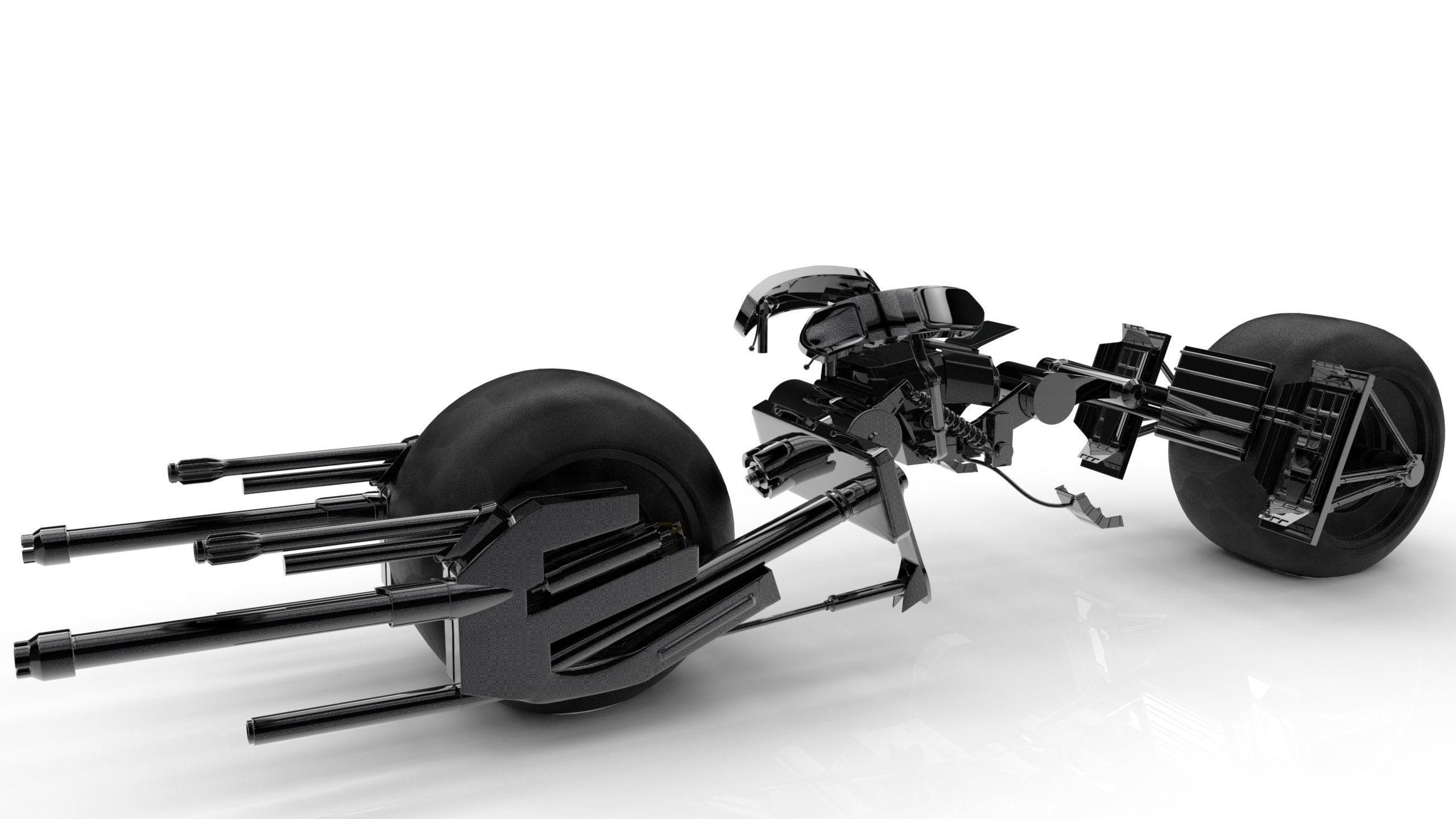 Batpod motorcycle with guns 3D model 3D printable | CGTrader