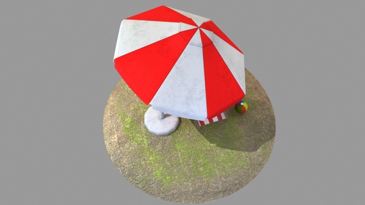Cartoon Beach Items 3D model | CGTrader