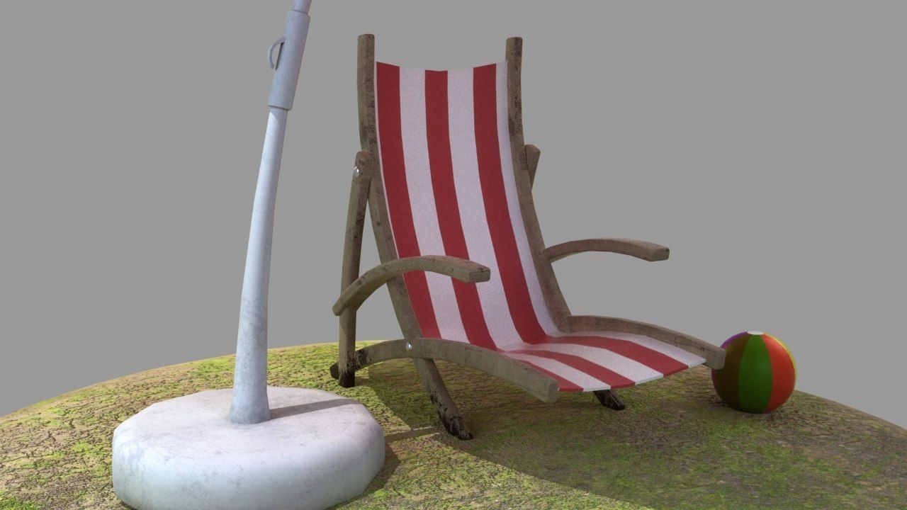 Cartoon Beach Items 3D model | CGTrader