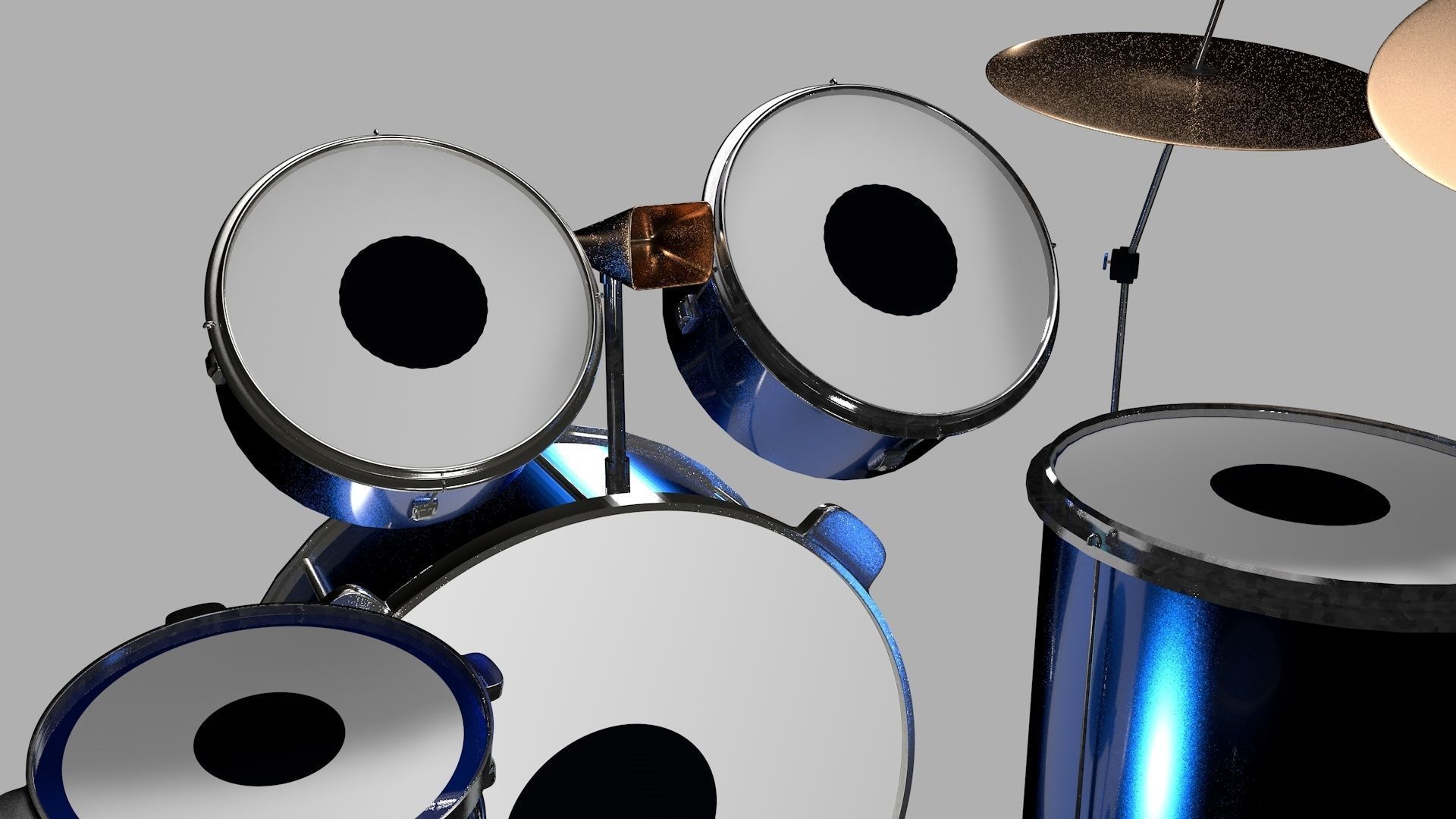 3D model Free Drums Set 3d Model VR / AR / low-poly | CGTrader