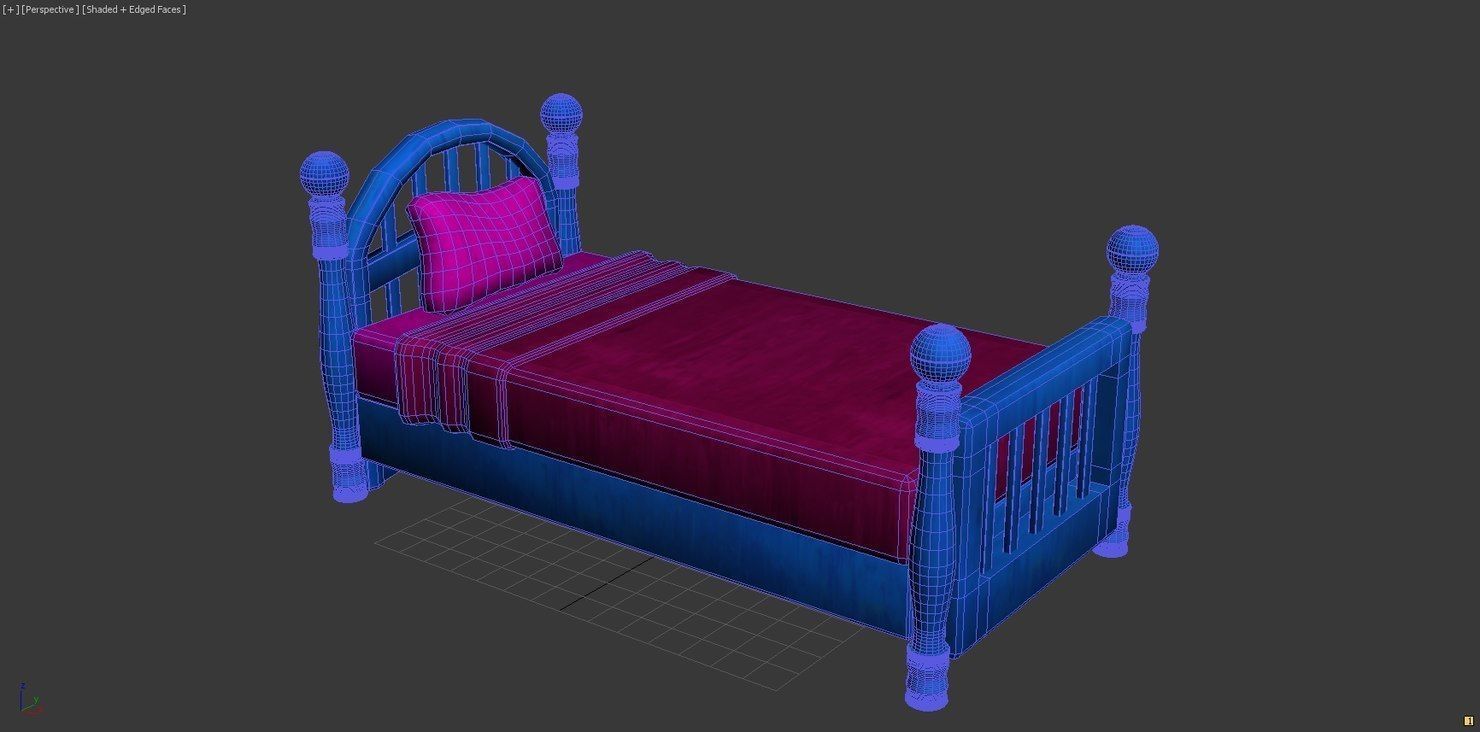 Cartoon Bed 3D model | CGTrader