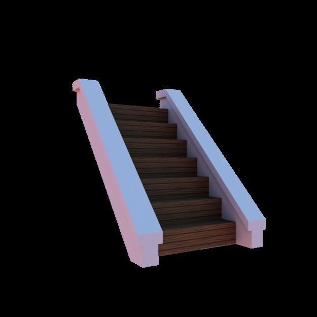 3D model Low Poly Wooden stairs VR / AR / low-poly | CGTrader