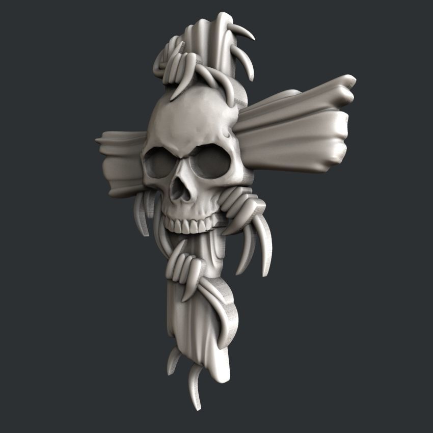 3d STL models for CNC cross with skull 3D model | CGTrader