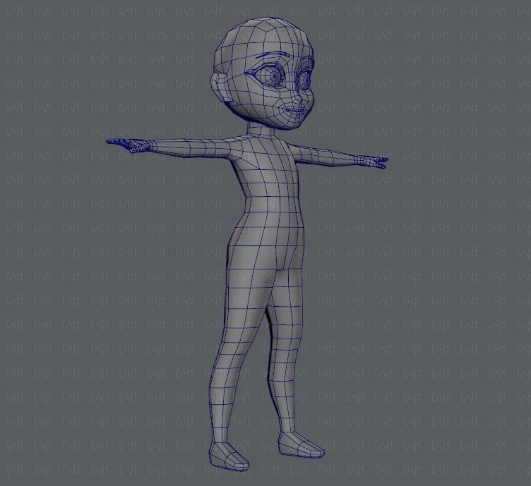 3D model Base mesh girl character Low polygon VR / AR / low-poly | CGTrader
