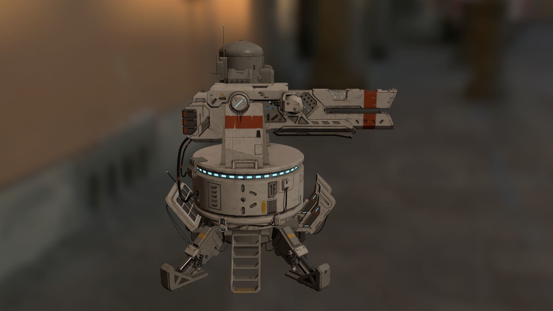 3D model Mega Turret VR / AR / low-poly | CGTrader