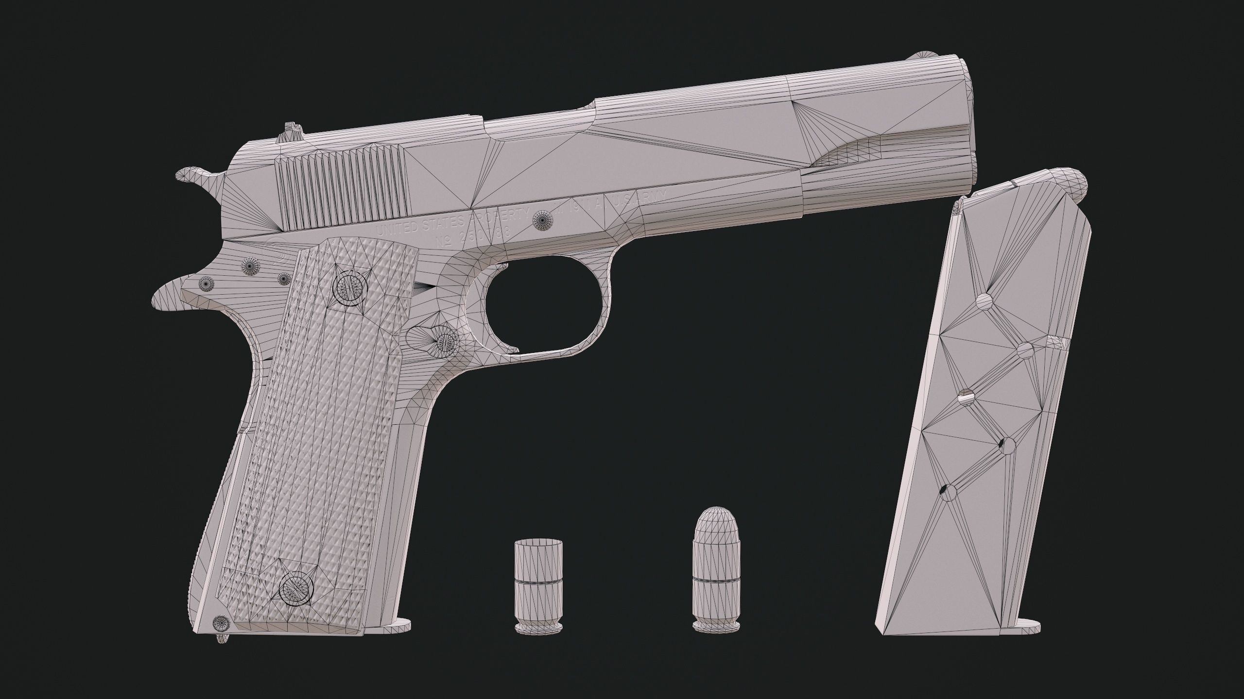 3D model M1911A1 - Textured - Game Ready VR / AR / low-poly | CGTrader