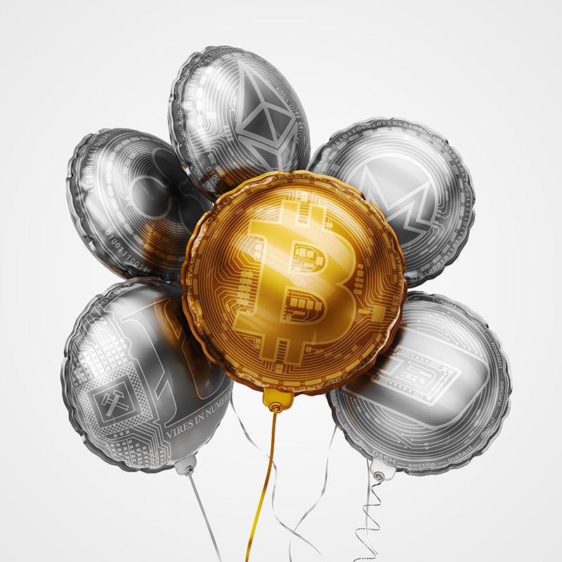 Crypto currency balloons 3D model | CGTrader