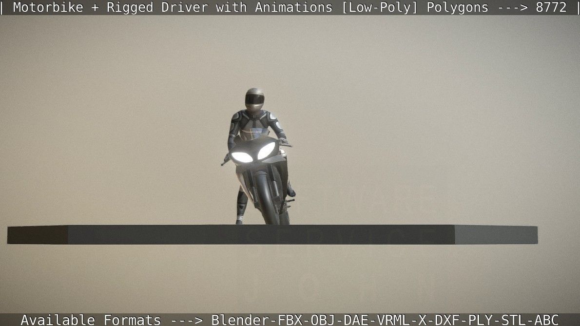 3D model Motorbike and Rigged Biker with Animations VR / AR / low-poly ...