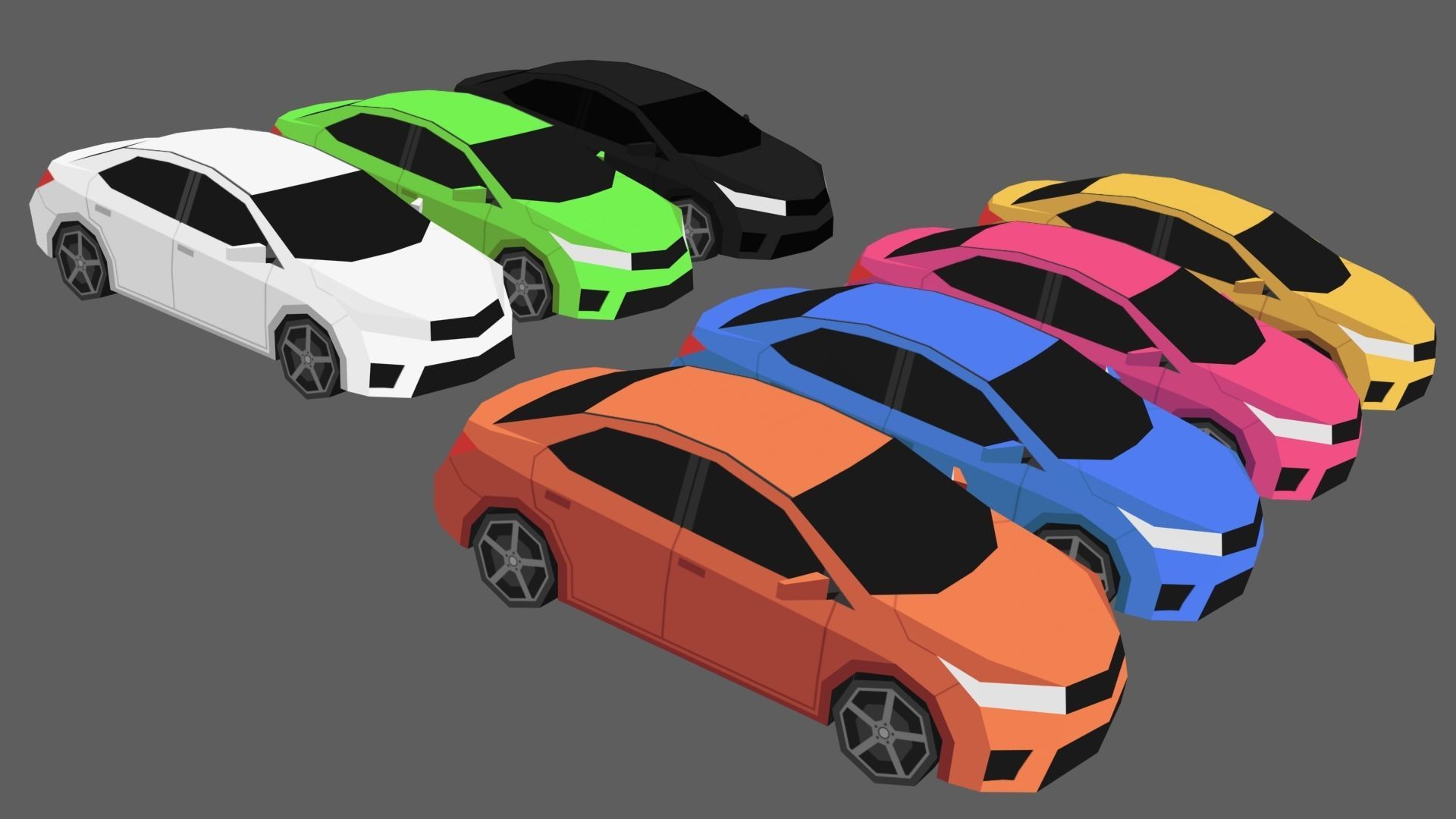 3D model Game-ready car two cars VR / AR / low-poly | CGTrader