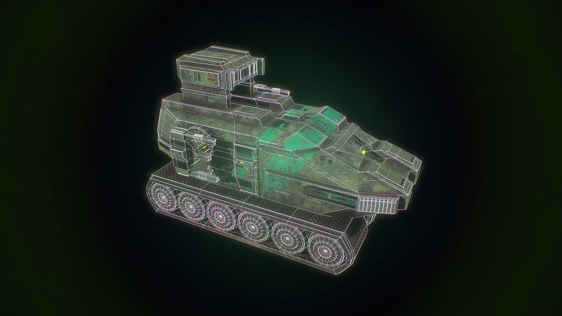 3D model Low poly sci fi armored ground combat unit VR / AR / low-poly ...