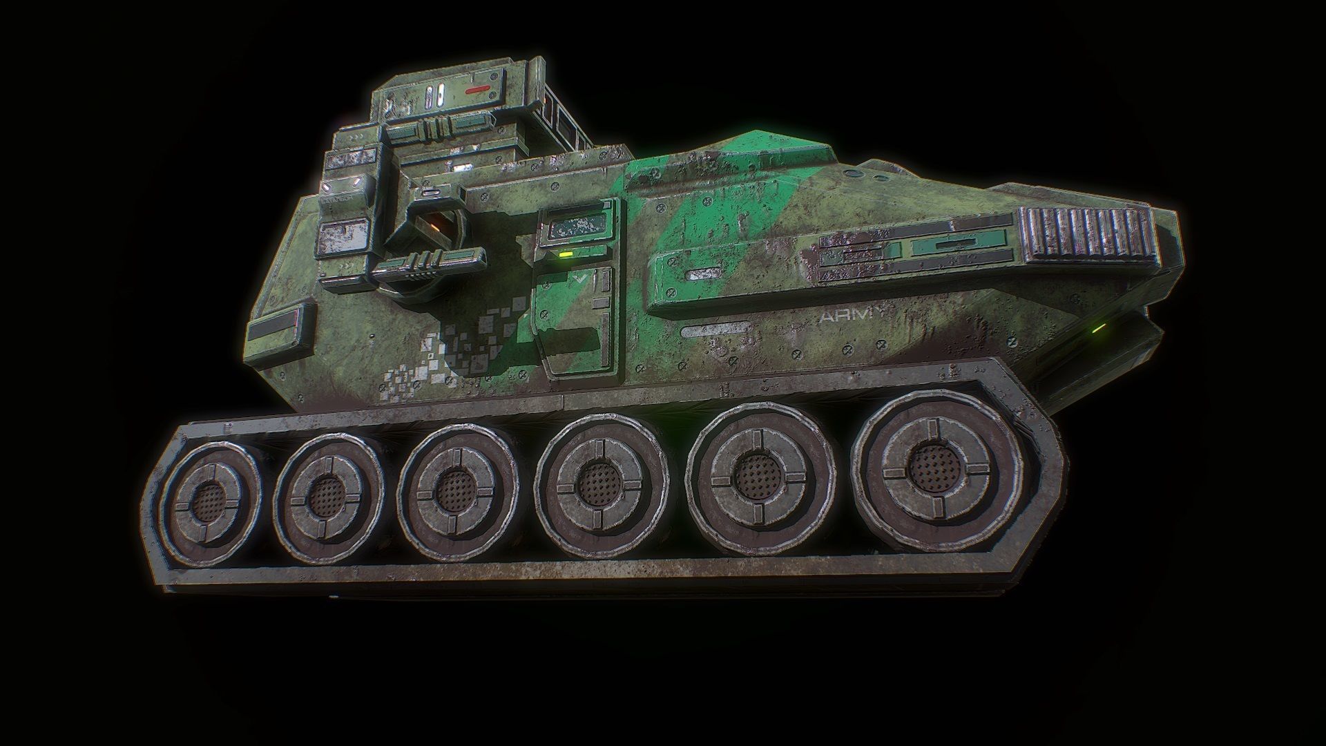 3D model Low poly sci fi armored ground combat unit VR / AR / low-poly ...