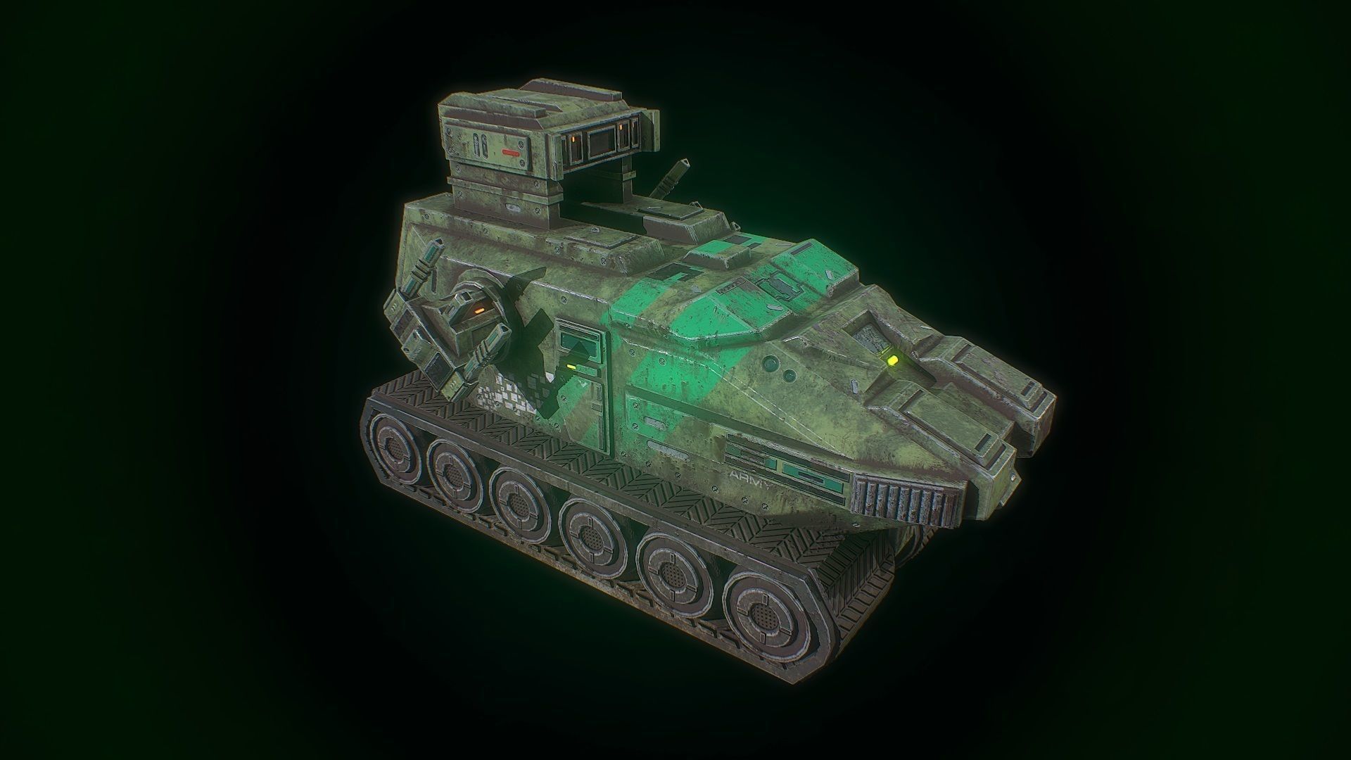 3D model Low poly sci fi armored ground combat unit VR / AR / low-poly ...