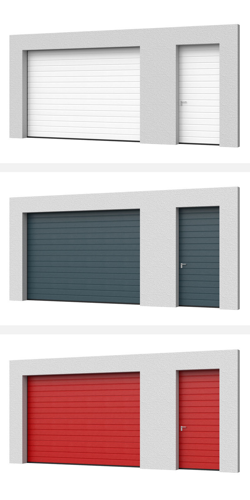 Sectional gates Hormann open and closed with side door 3D model | CGTrader
